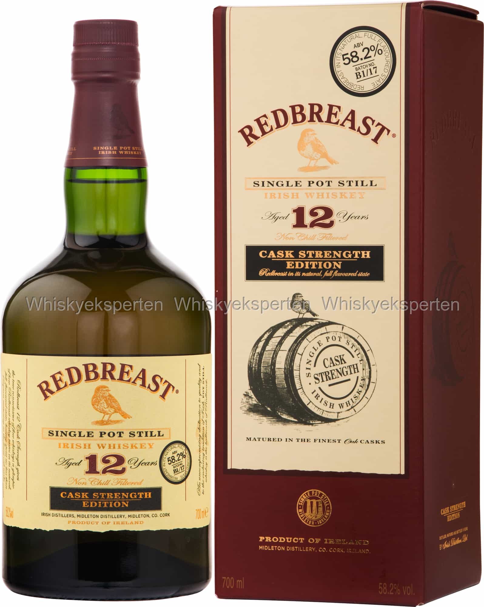 Redbreast 12 År Cask Strength Whisky - Batch B1/17