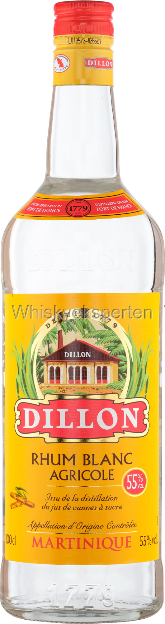 Dillon Rhum Blanc Agricole 55% (1 Liter)