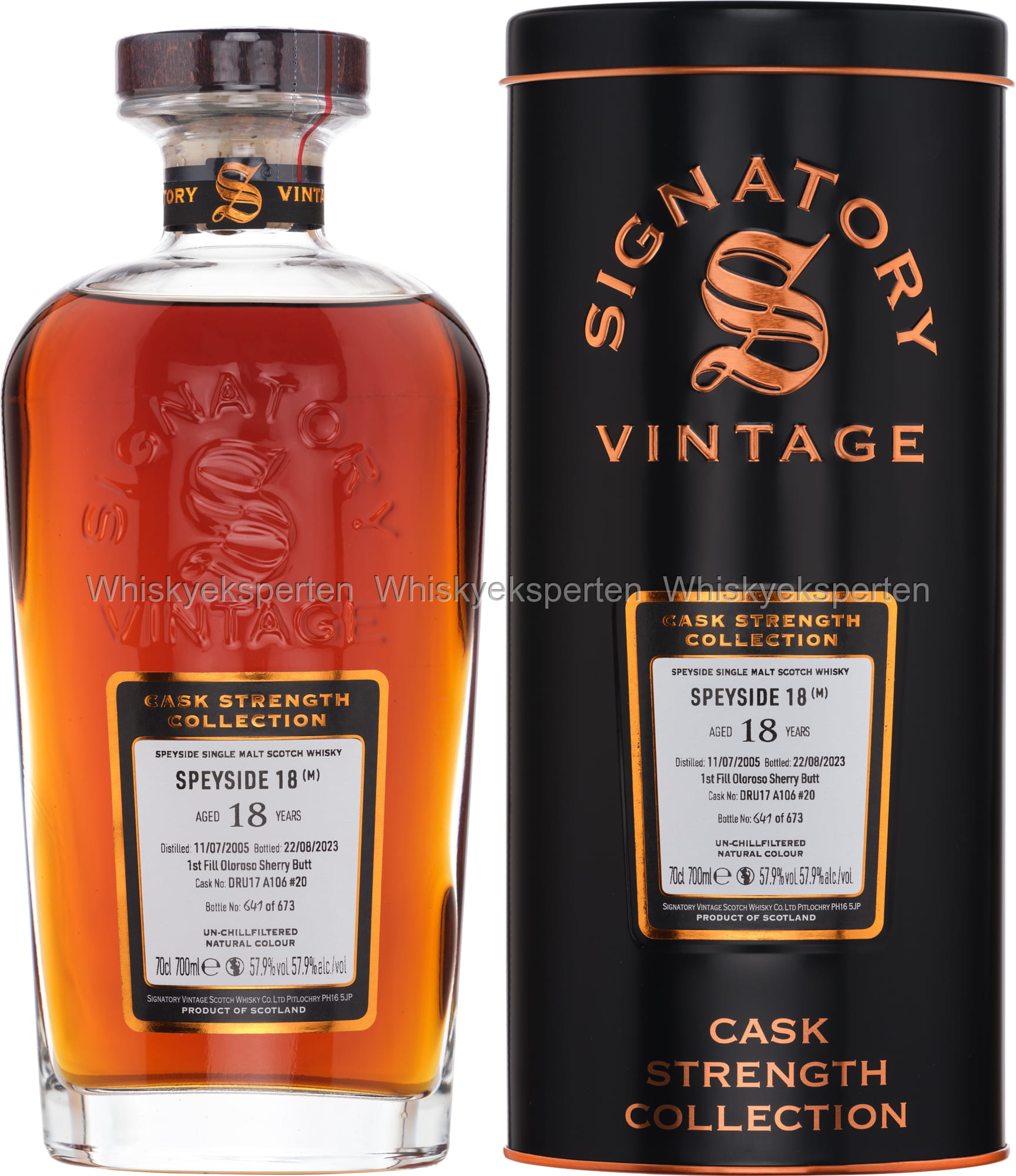 Speyside (M) 18 År 2005 (Cask DRU17/A106 #20) - Signatory Cask Strength